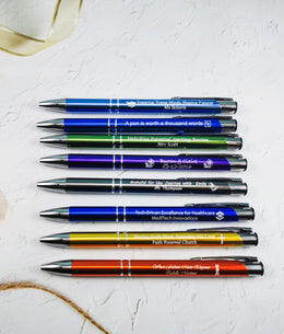 Custom Engraved Personalized Metal Pens 100 pack with same engraving f ...